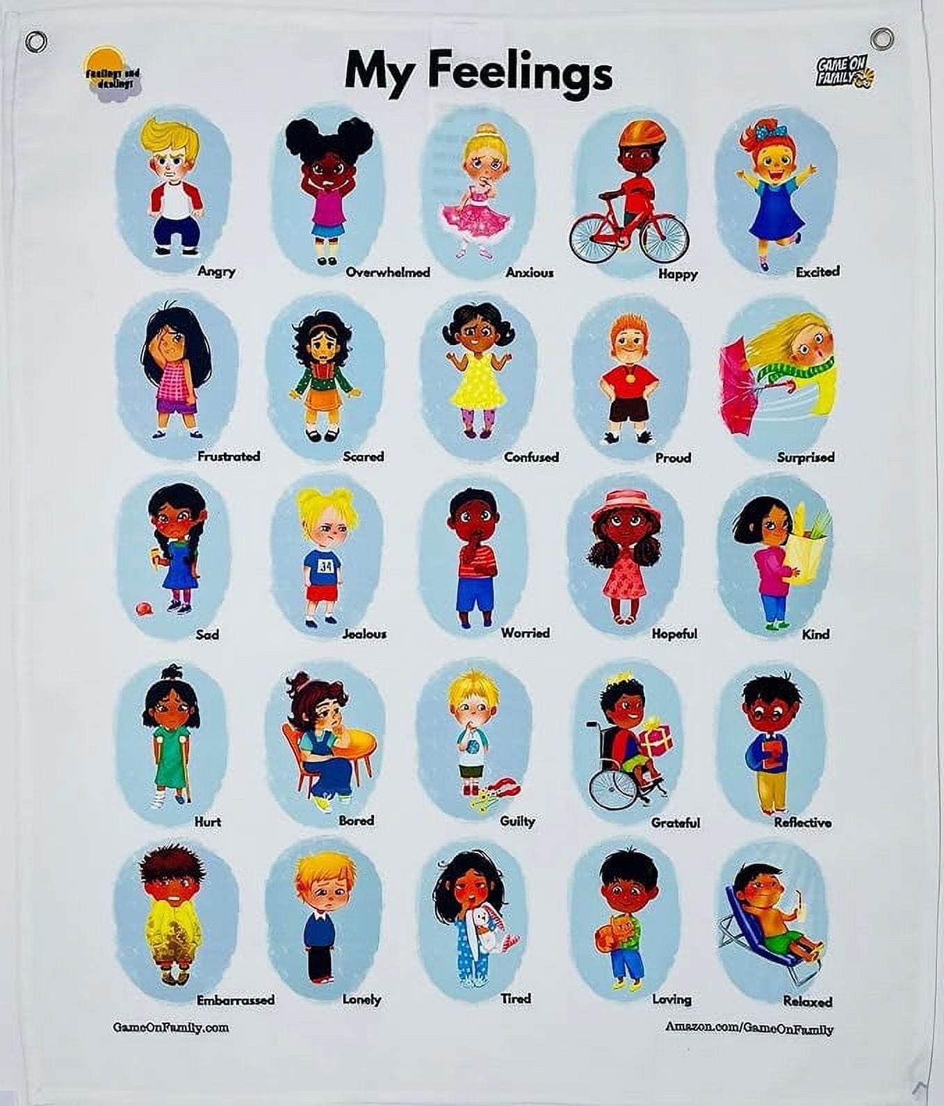 Game On Family Feelings and Dealings: My Feelings Chart for Kids 20" x ...