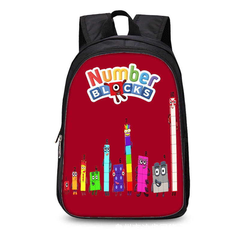 Game peripheral printed digital building blocks backpack Numberblocks ...