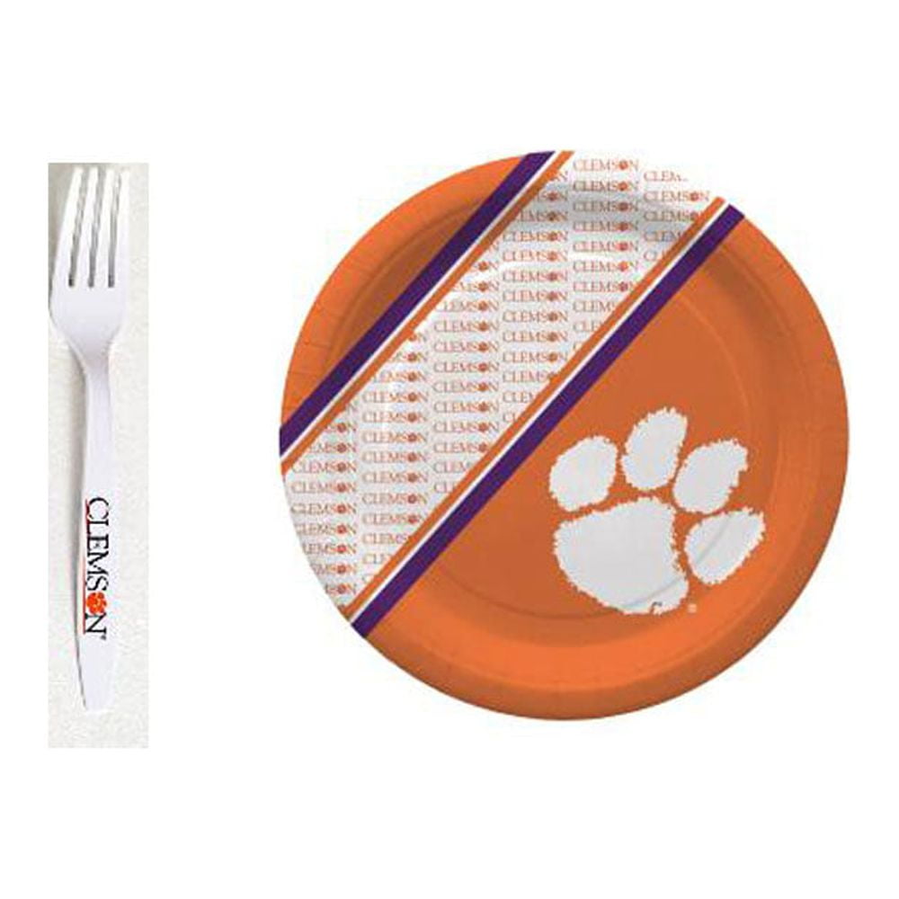 GameDay Essential Clemson Tigers 20 Pc Disposable Paper Plates And 20 ...