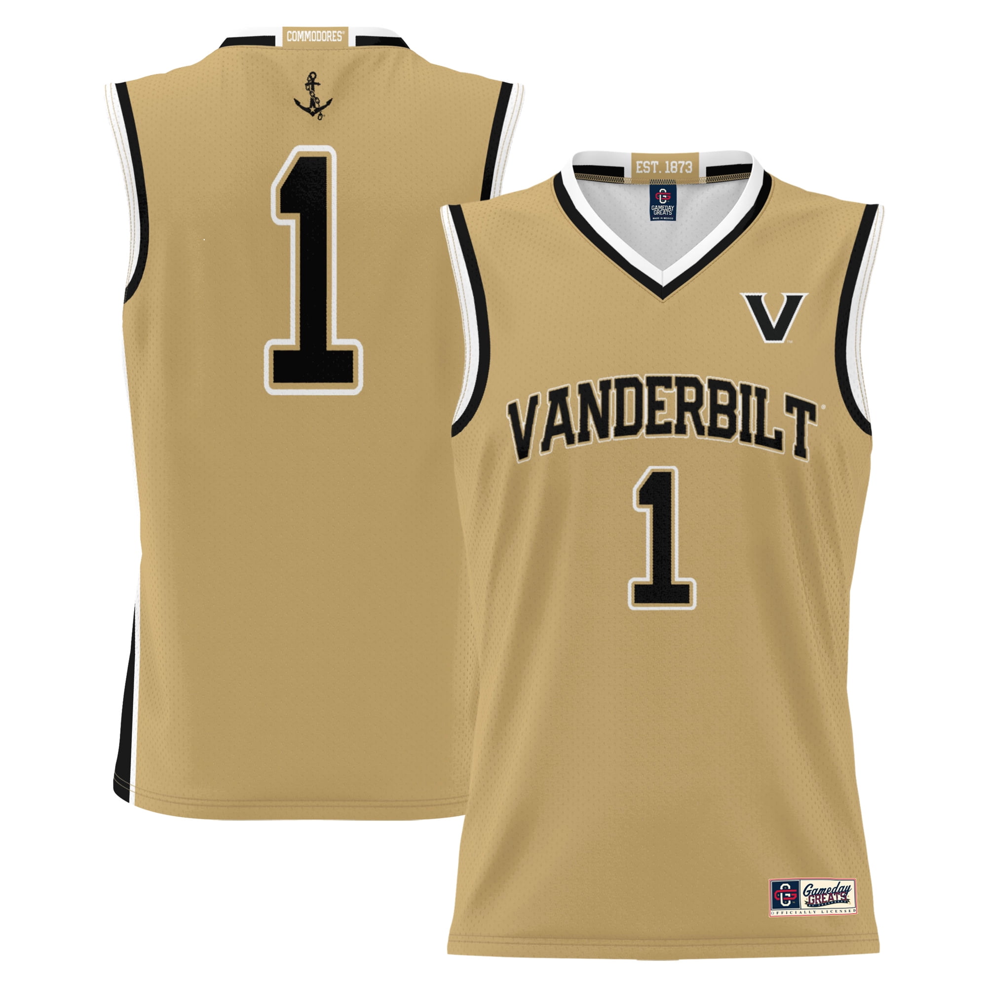 GameDay Greats Gold #1 Vanderbilt Commodores Replica Lightweight ...