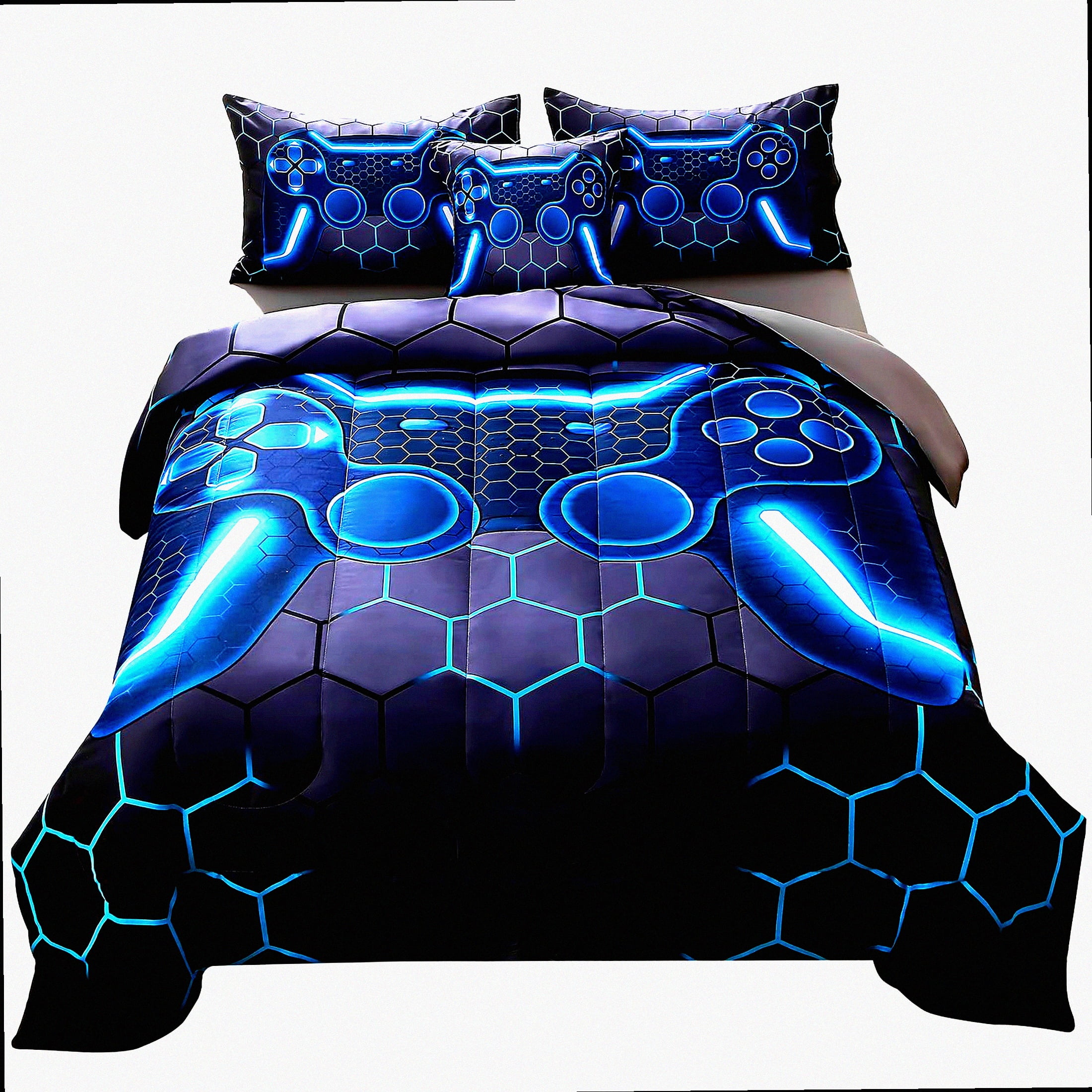 GameMaster Comforter Set - 6 Piece Bed in A Bag 3D Video Game Bedding ...