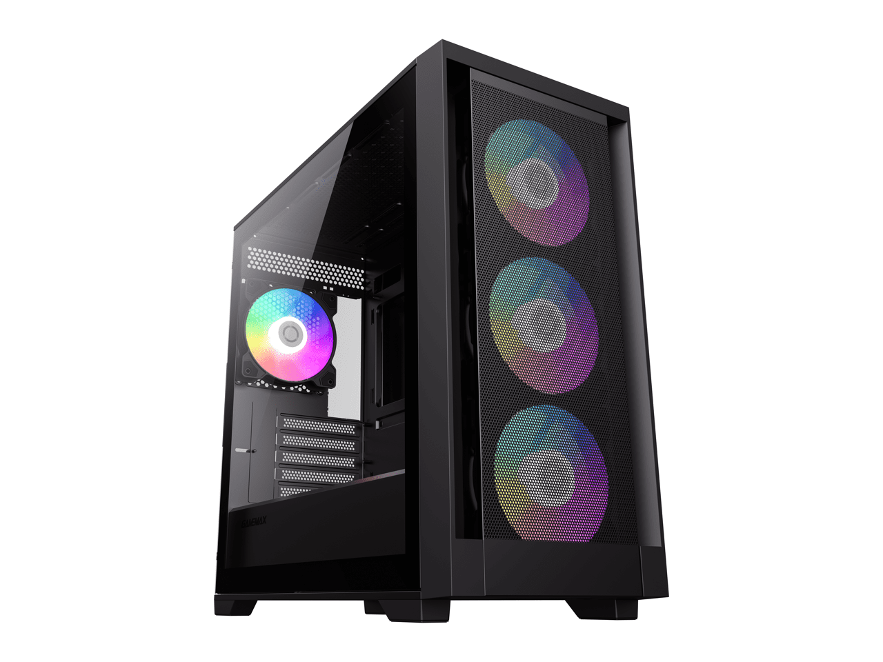 GameMax Defender RGB Gaming PC Case, Micro-ATX, Mesh Design, 4x ARGB ...