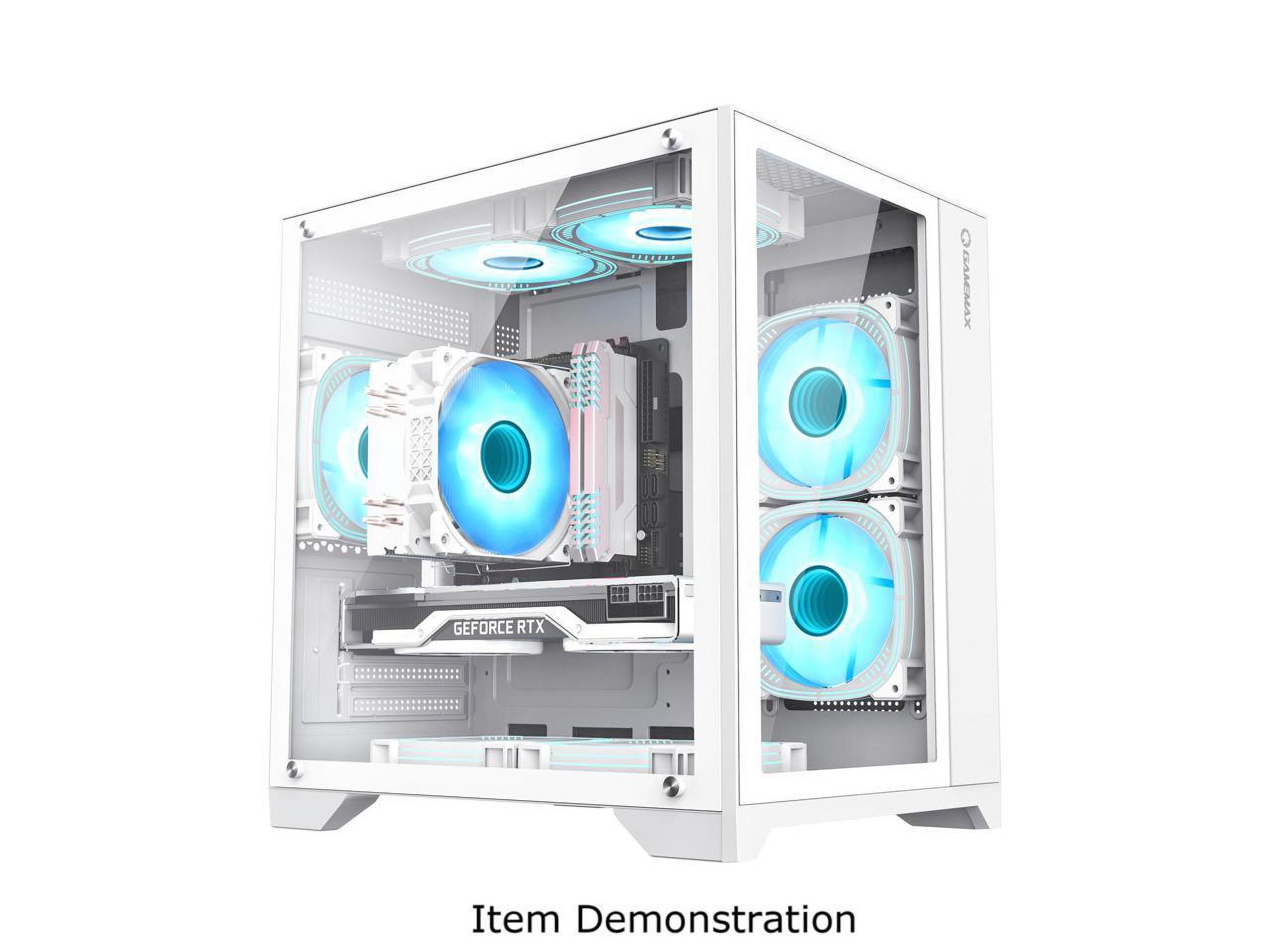 GameMax Infinity Mini PC Tower, White Glass USB3.0, Flex-ATX/Mini-ITX ...