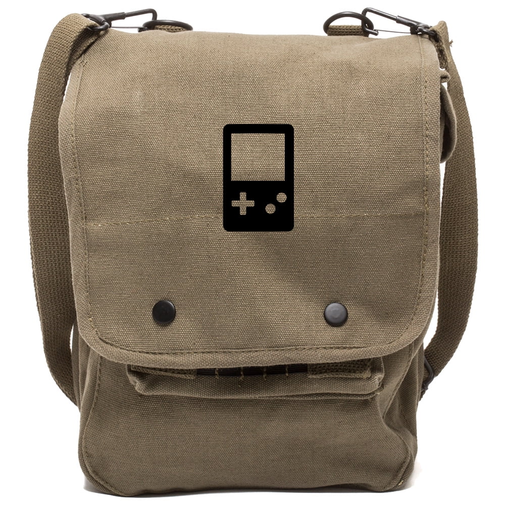 Gameboy Controler Canvas Crossbody Travel Map Bag Case in Olive ...