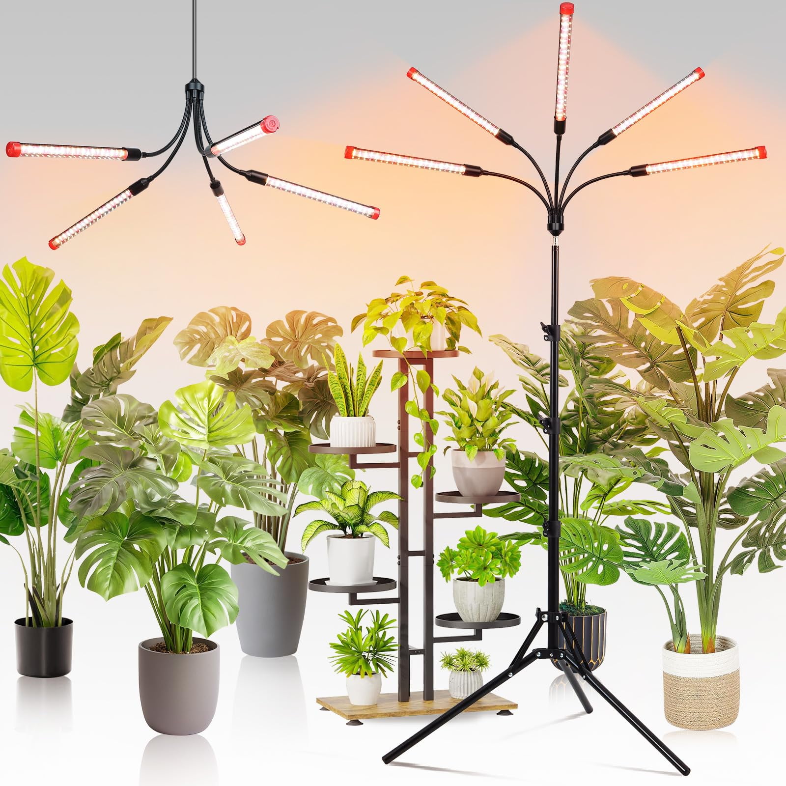 Gamechanger! 45W 5Head Tripod Stand Tall Plant Light, FECiDA 2025 Grow ...