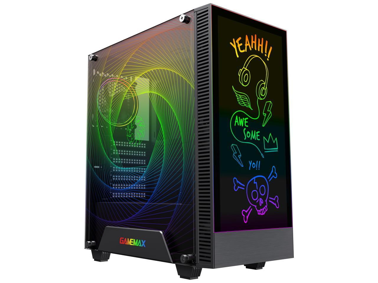 Gamemax Kreator Black USB3.0 Tempered Glass ATX Mid Tower Gaming ...