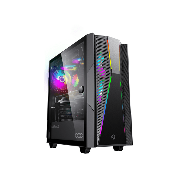 GameMax Typhoon COC Black USB3.0 Tempered Glass ATX Mid Tower Case, RGB ...