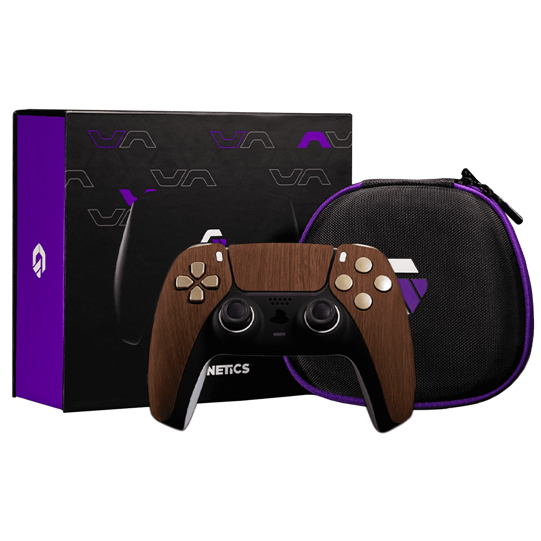 Gamenetics Custom Brown Wood Grain White Gold Official Wireless ...