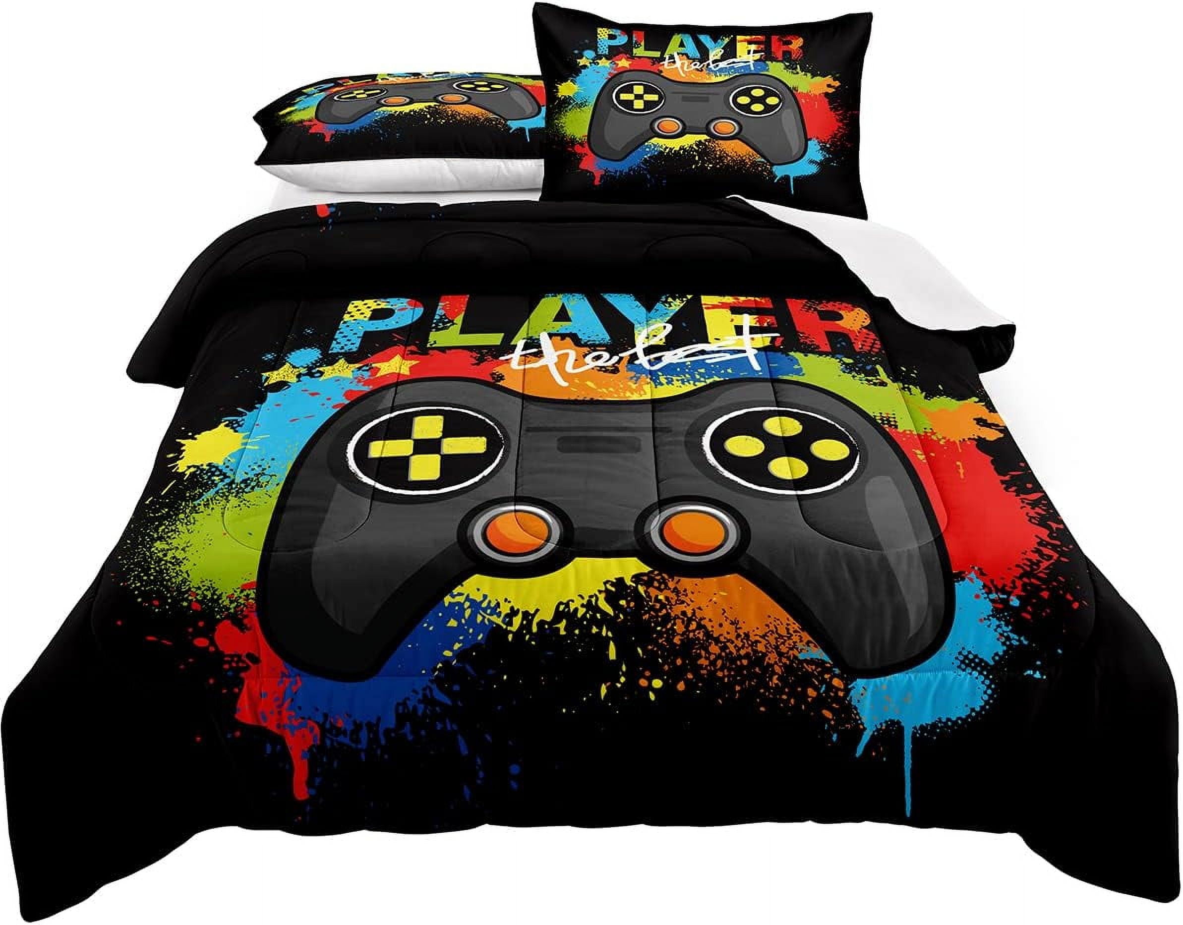 Gamepad Bedding Cover Twin Size,Play Gamer Bedding Set Kids Young Man ...