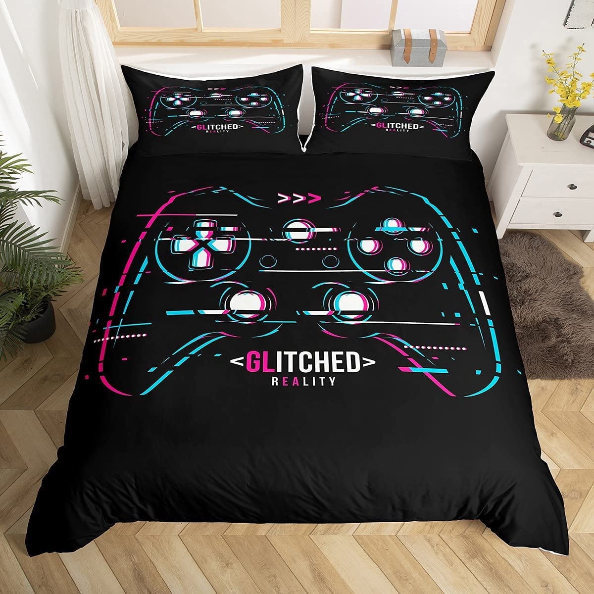 Gamepad Bedding Set Full Modern Gamer Comforter Cover Video Game Duvet Cover Colorful Action ...