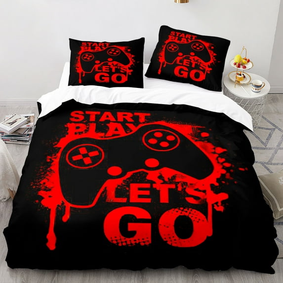 Gamepad Bedding Set,Game Player Comforter Cover Twin Size Modern Gamer ...