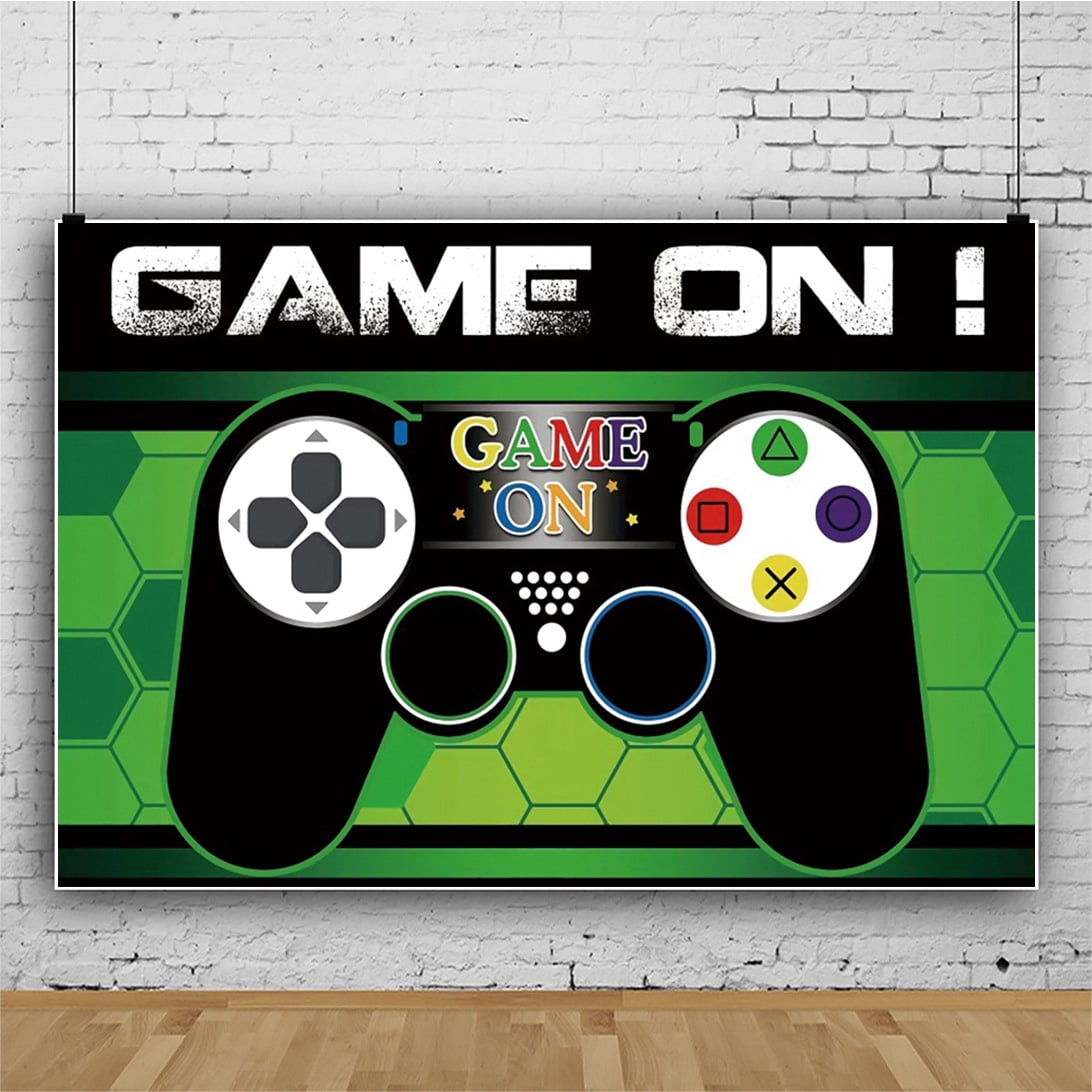 Gamepad Birthday Background for Boy Birthday Party Game On Level Up ...