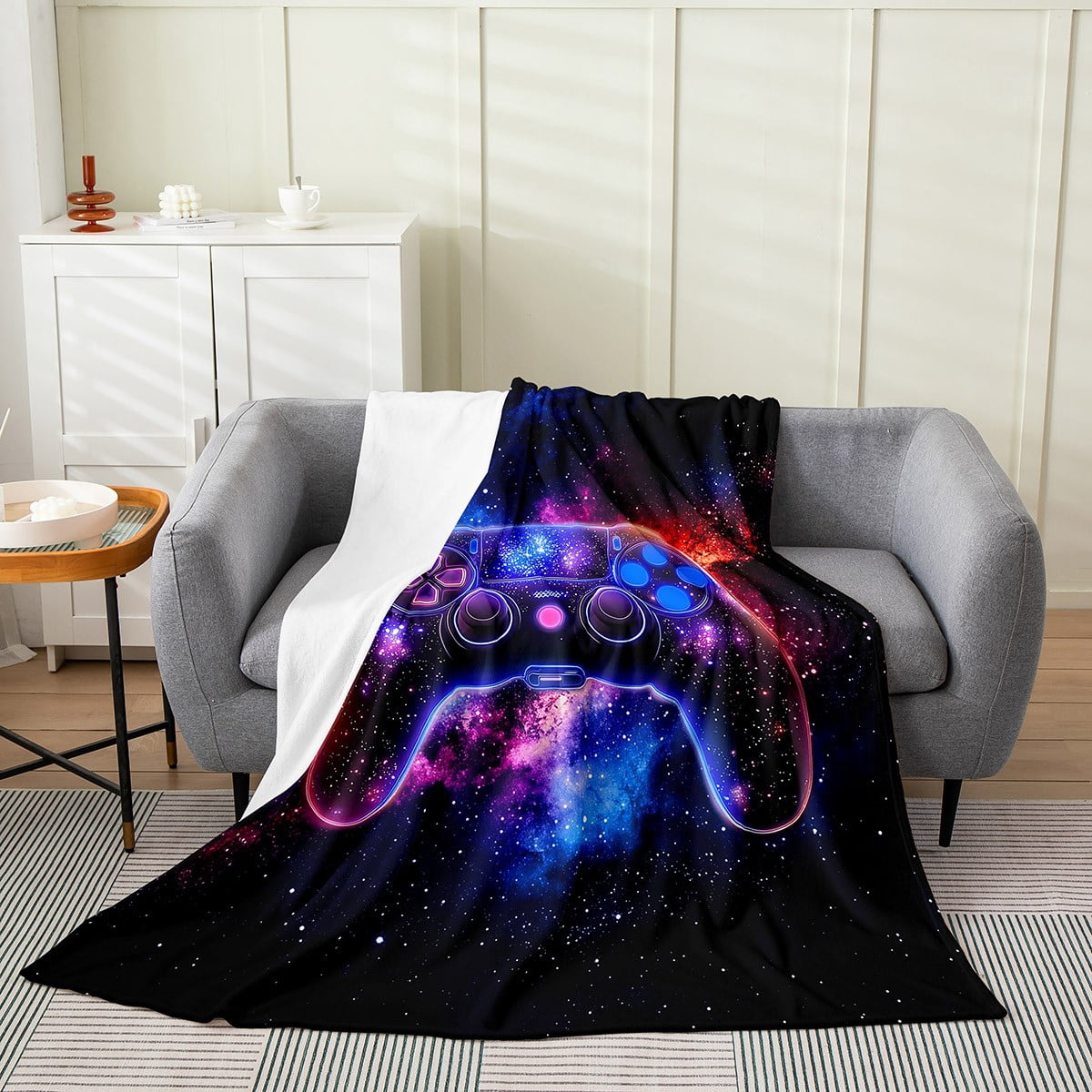 Gamepad Blanket 40x50 Inch Universe Glow Throw Blanket Game Consoles ...