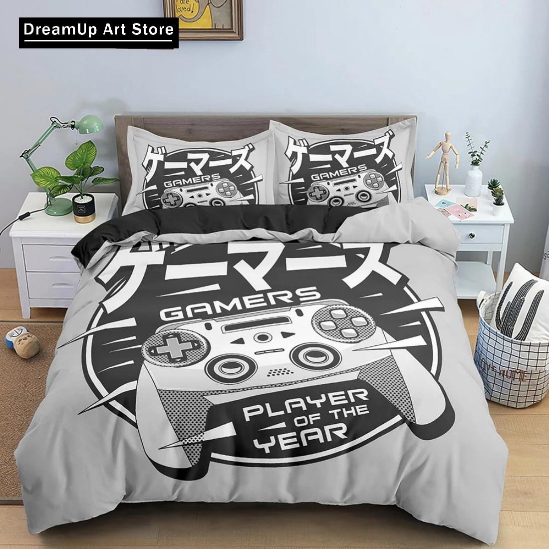 Gamepad Comforter Cover Play Gamer Bedding Set Kids Young Man Video ...
