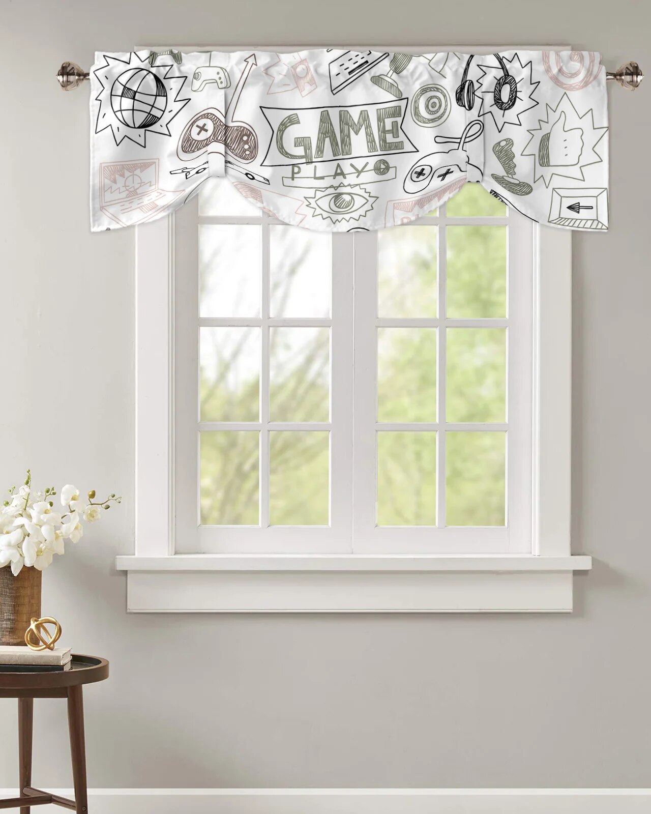 Gamepad Computer Keyboard Window Curtain Kitchen Cabinet Coffee Tie-Up ...