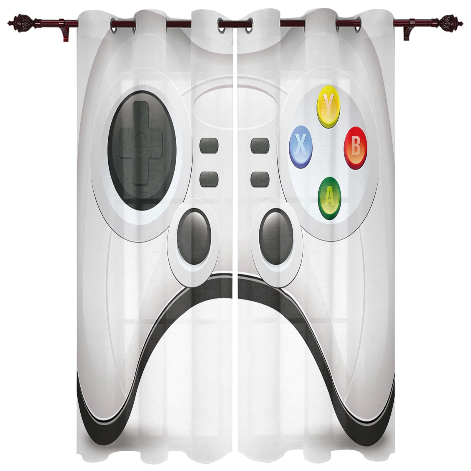 Gamepad Computer Keyboard Window Curtains for Living Room Kitchen ...