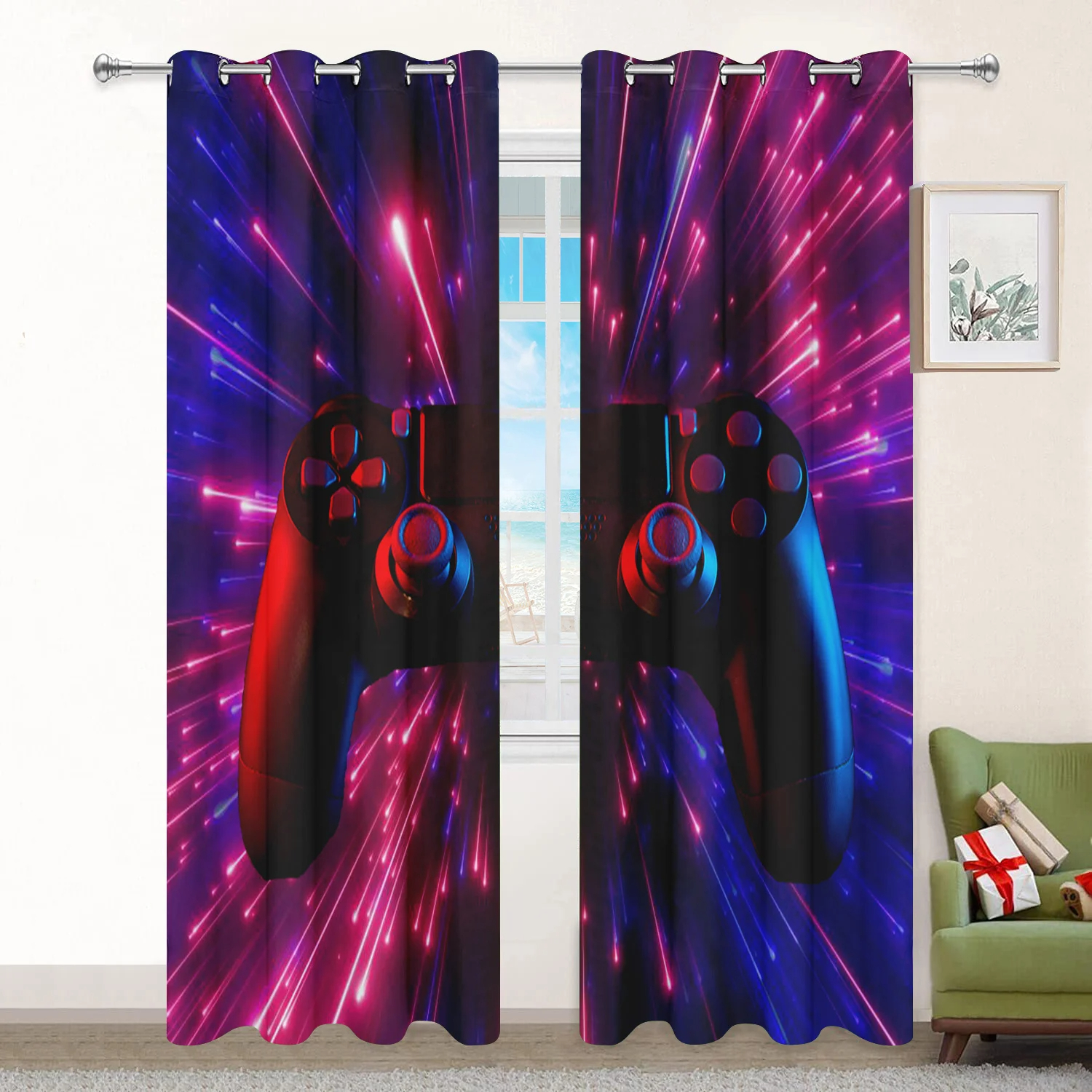 Gamepad Curtains for Bedroom Game Controller Curtain for Living Room ...