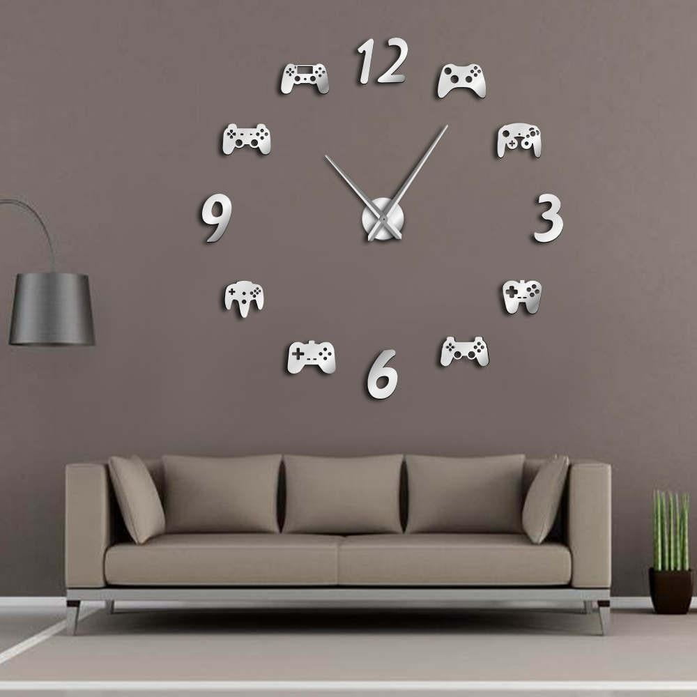 Gamepad DIY Wall Clock Modern Design Video Game Controllers Giant Wall ...