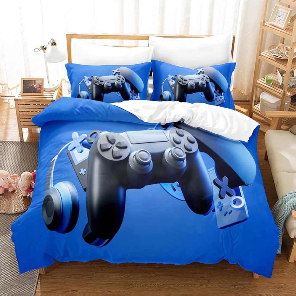 Gamepad Duvet Cover Modern Gamer Comforter Cover Full Size for Kids Boys Children Video Game ...