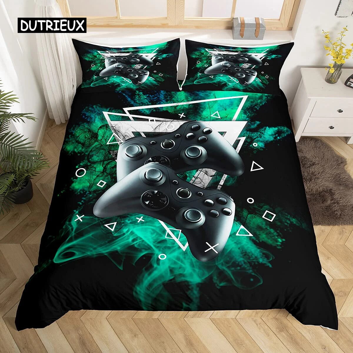 Gamepad Duvet Cover Set Microfiber Gamer Player Gaming Joystick ...