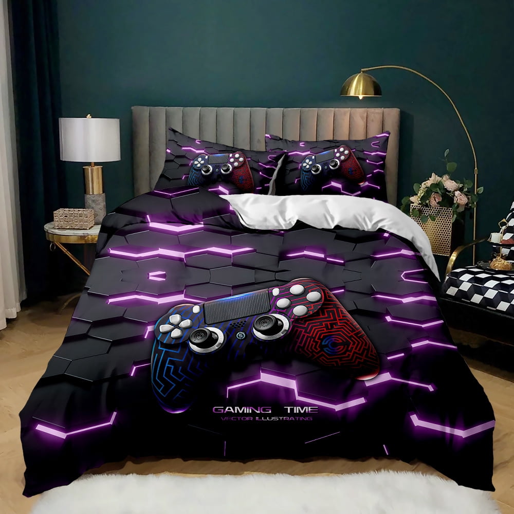 Gamepad Duvet Cover Set Twin King Size Polyester Gaming Comforter Cover ...