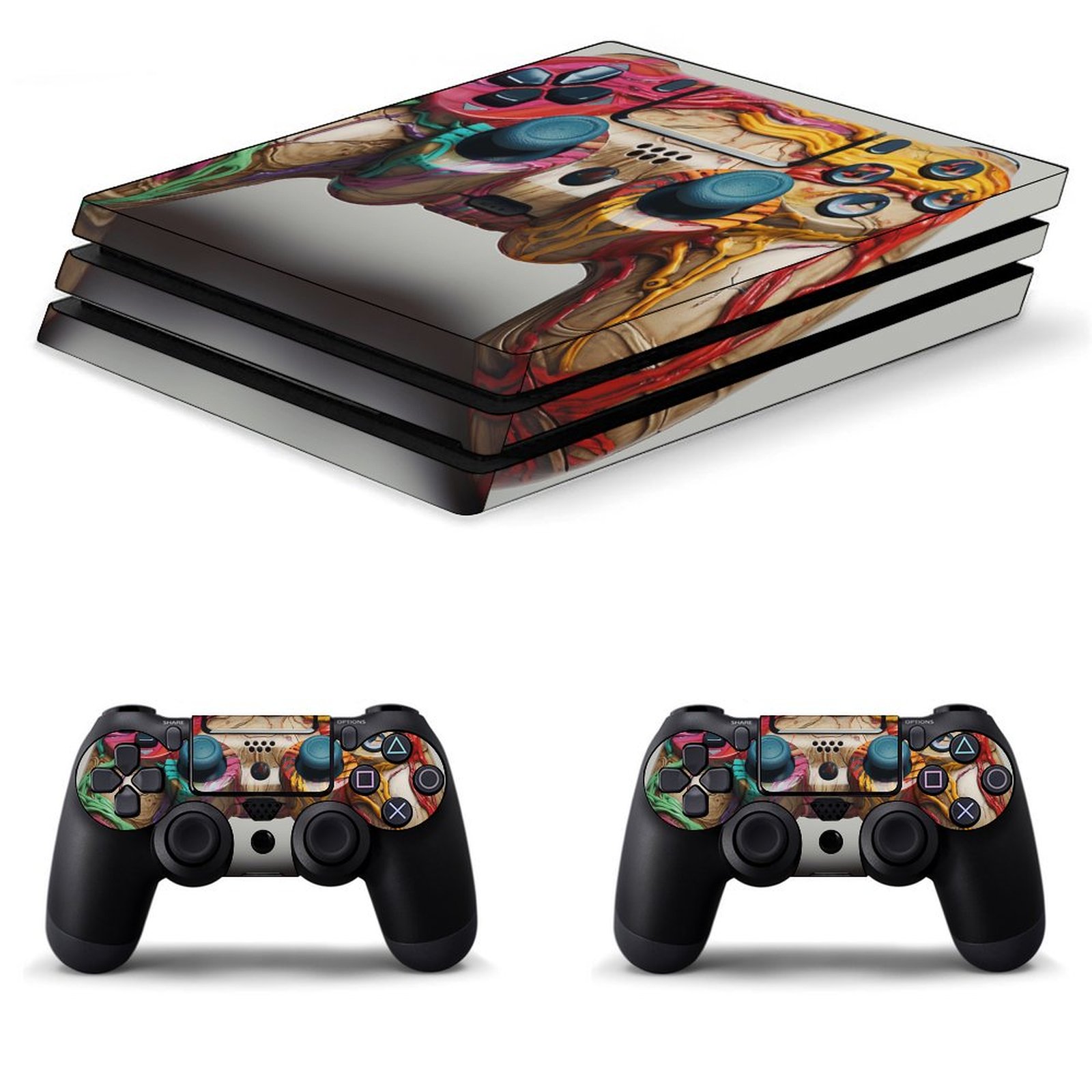 Gamepad Game Colorful Game Controller PS4/PS4 Pro/PS4 Slim Skin Sticker ...