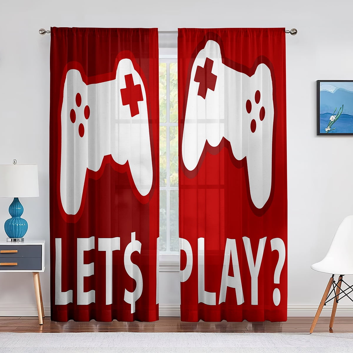 Gamepad Gamer Curtains Video Games Controller Cool Window Transparent ...