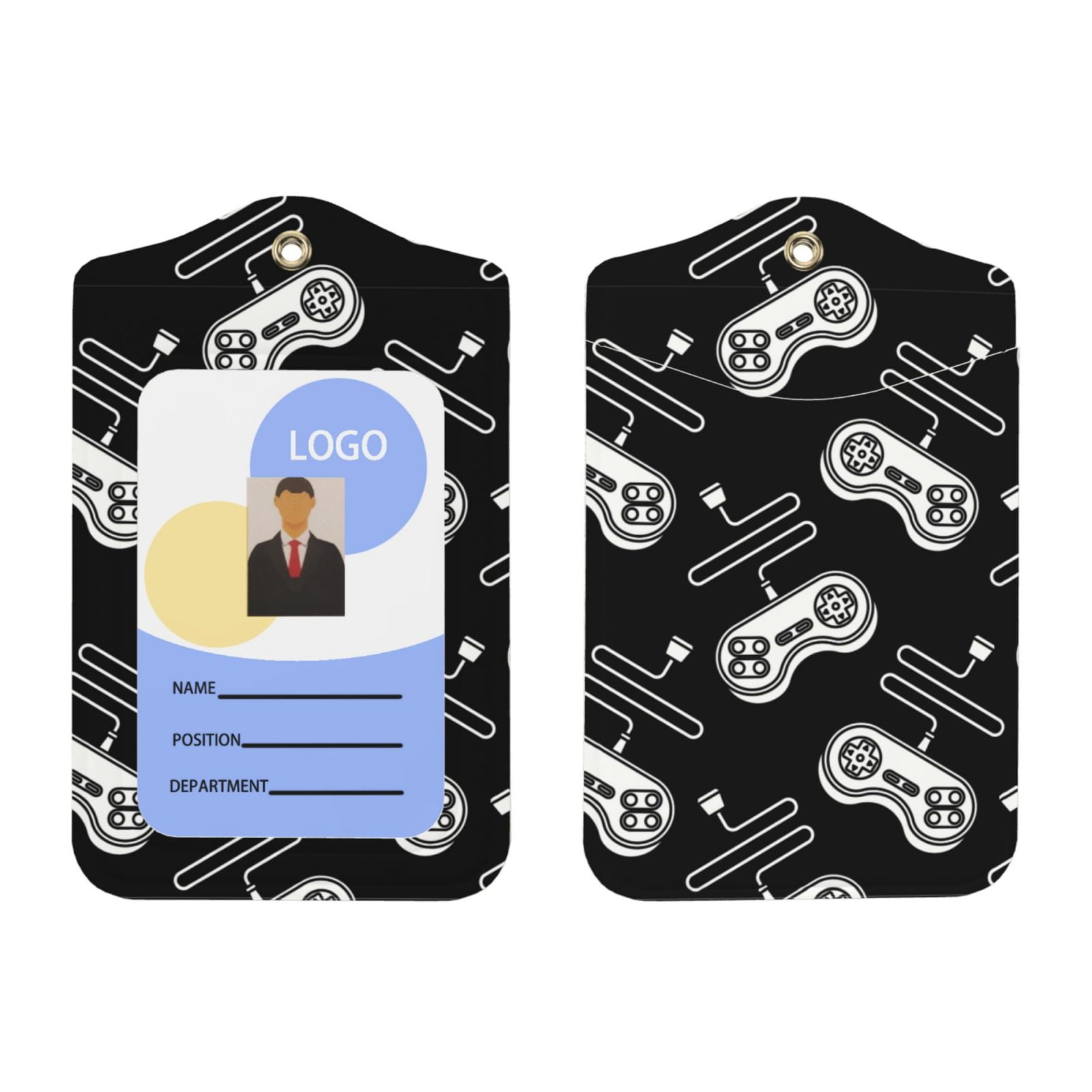 Gamepad Play Gamer Id Card Badge Leather Holder Case Protector For Key ...