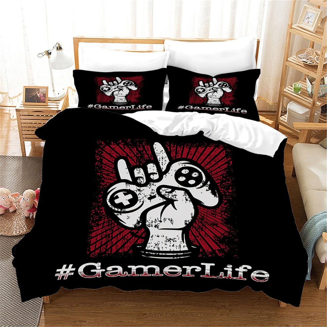 Gamepad Quilt Cover Set Kids Boys Gamer Bedding Set Video Game Gamepad ...