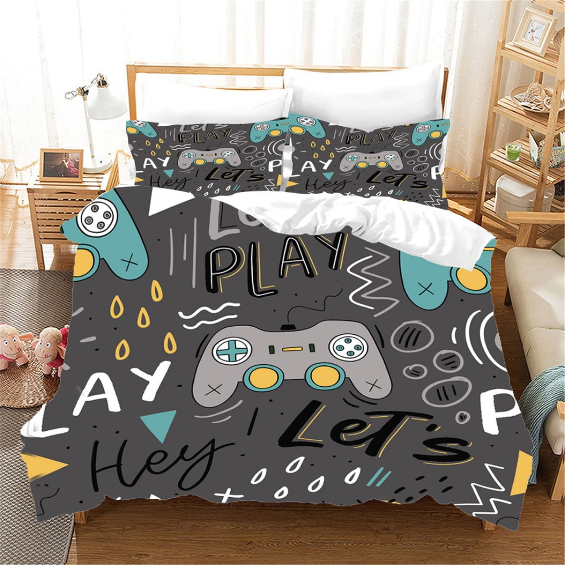 Gamepad Quilt Cover Set Kids Boys Gamer Bedding Set Video Game Gamepad ...