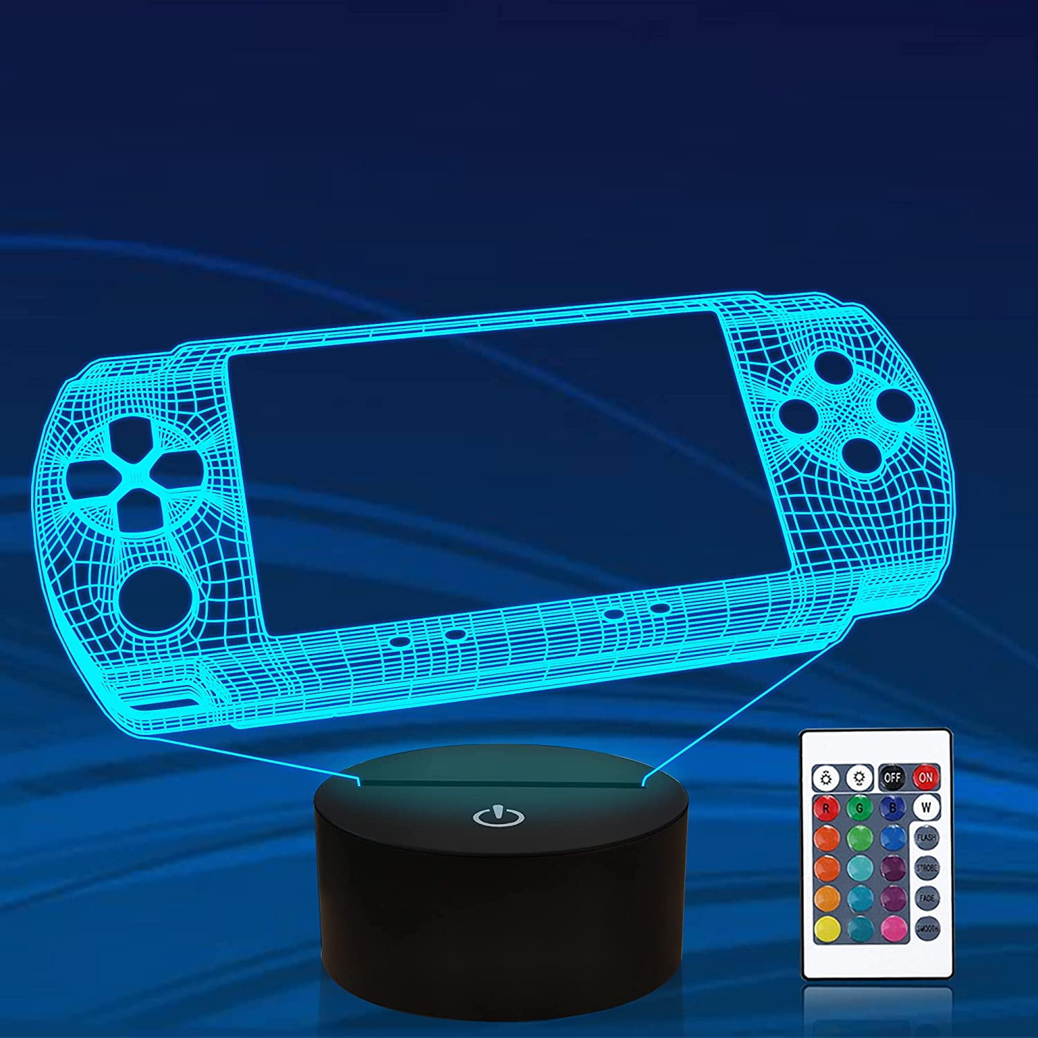 Gameped 3D Illusion Lamp, Handheld Game Console Night Light with Remote ...