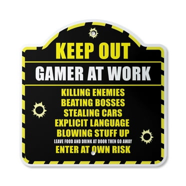 Funny Gamer Decor, 'Keep Out Gamers Only' 12 x 9 Tin Signs, Gaming Do ...