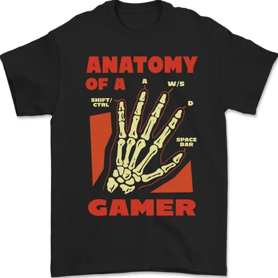 Gamer Anatomy Funny Gaming Video Games T-Shirt - Walmart.com
