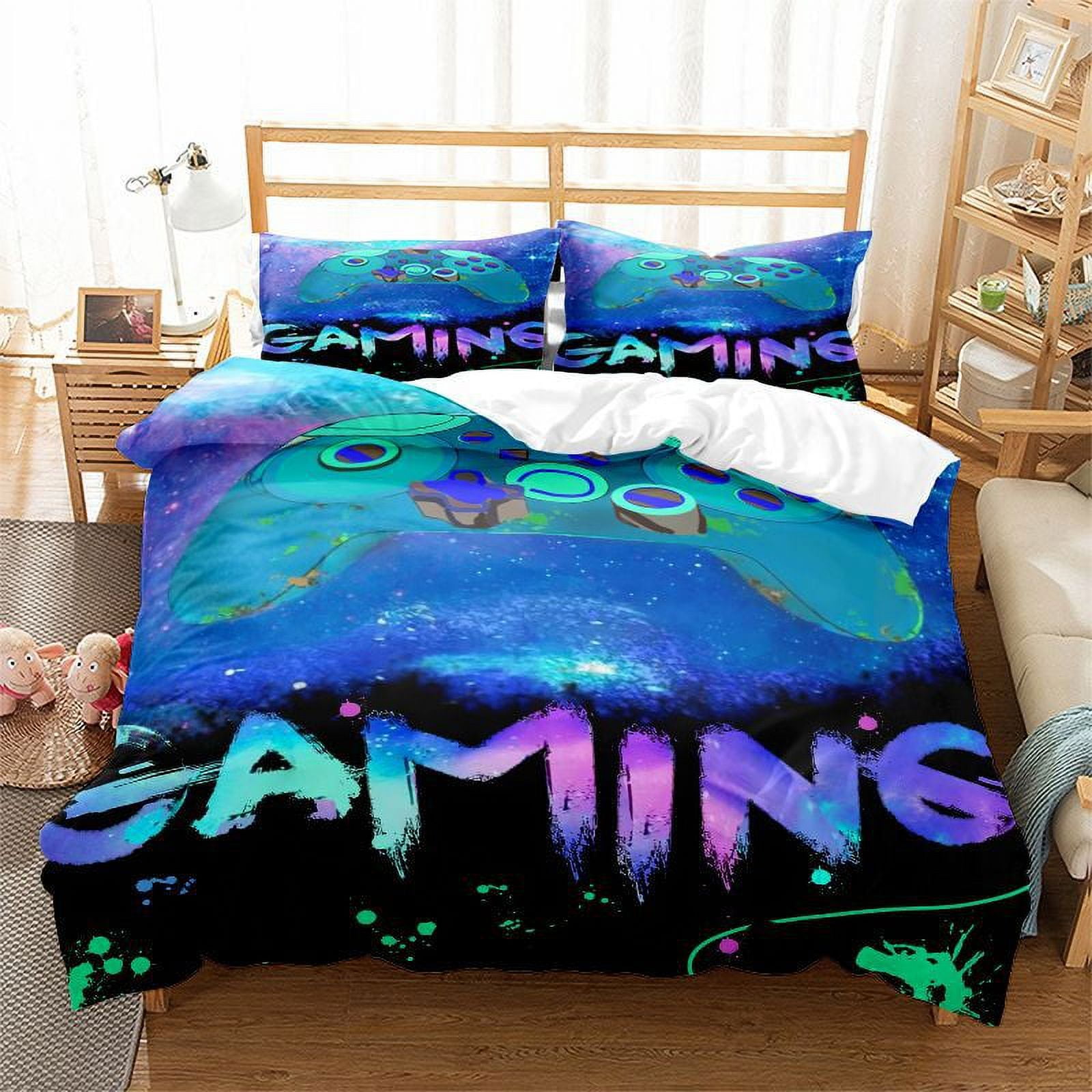 Gamer Bedding Sets for Boys, Gamepad Gaming Comforter Cover for Kids ...