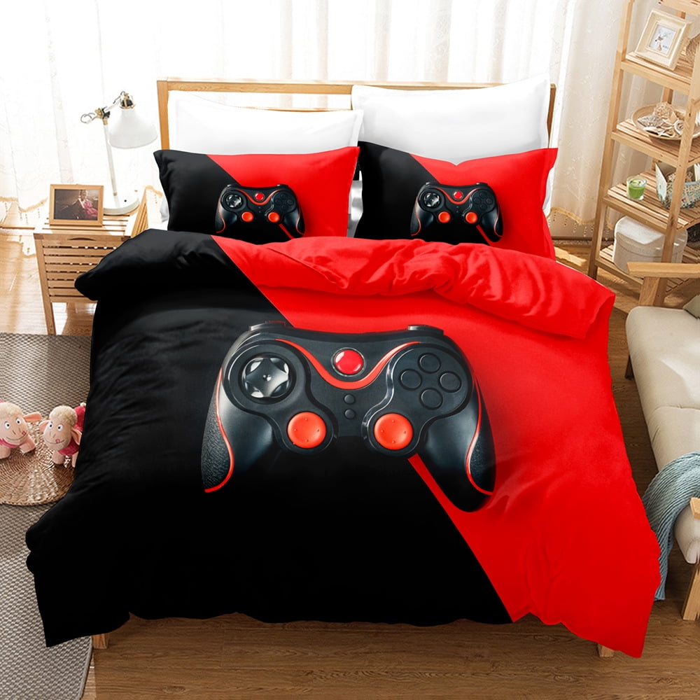 Gamer Bedding Sets for Boys, Gamepad Gaming Comforter Cover for Kids Gamer Room Decor, Video ...