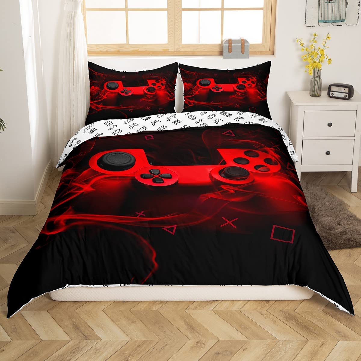 Gamer Bedding Sets for Boys,Gamepad Gaming Comforter Cover for Kids ...