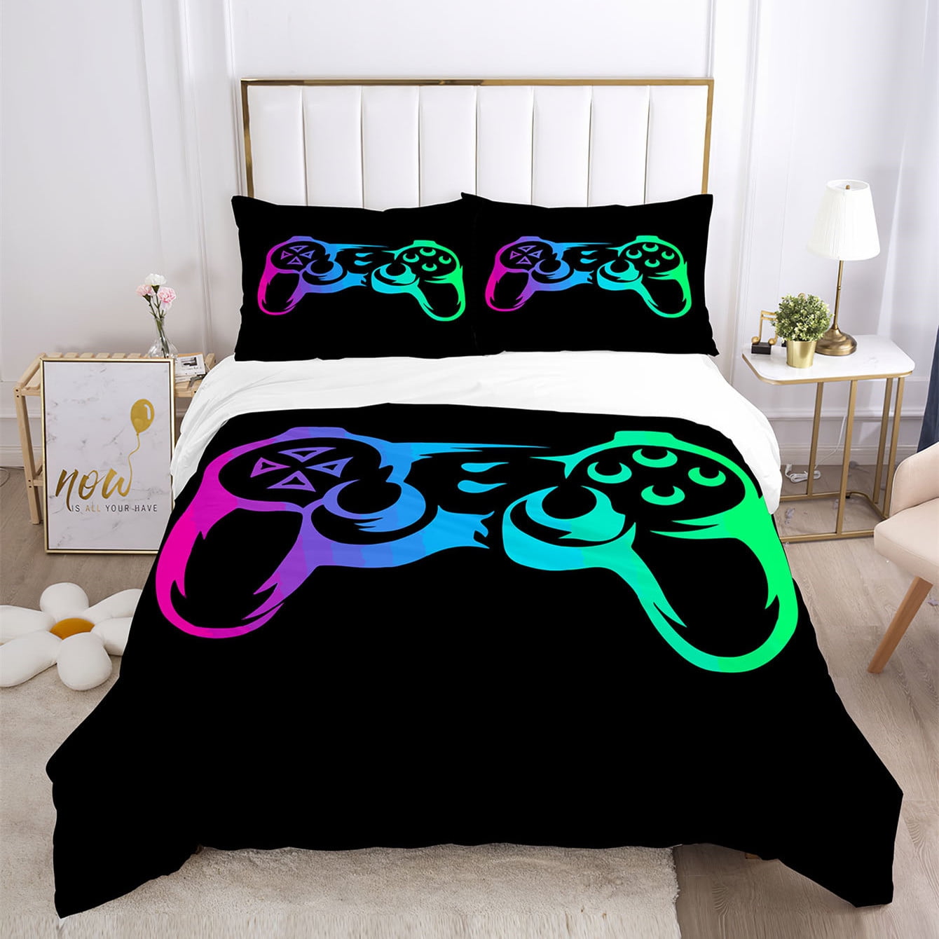 Gamer Bedding Sets for Boys, Gaming Duvet Cover Set Full Size, Boys ...
