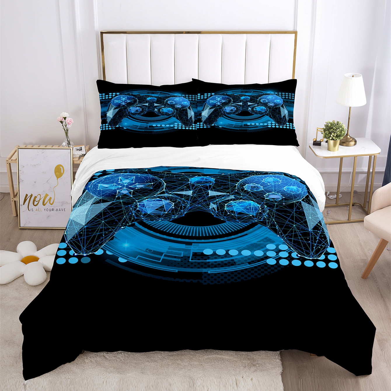 Gamer Bedding Sets for Boys, Gaming Duvet Cover Set Queen Size, Boys ...