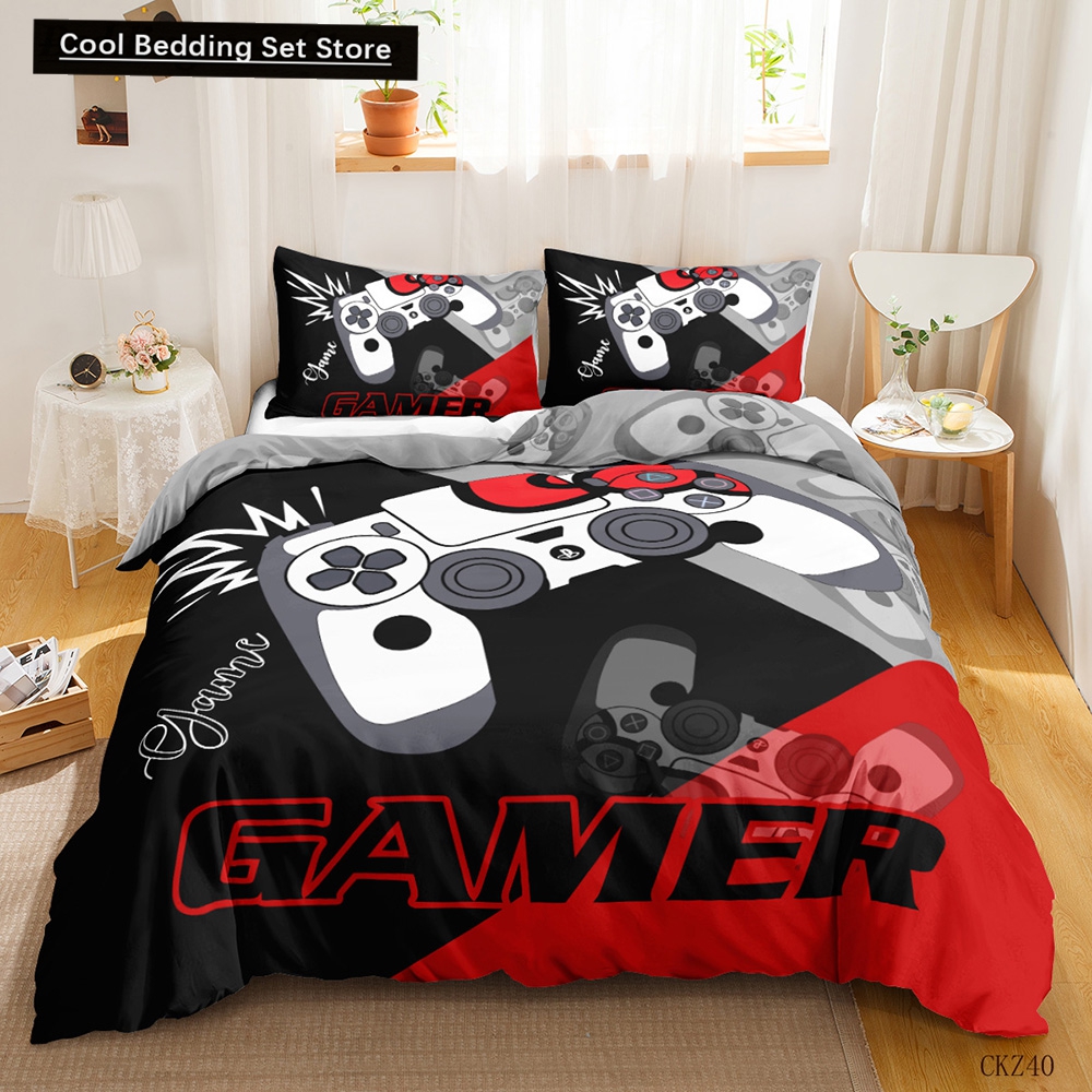 Gamer Bedding Sets for Boy Gamepad Controller Duvet Cover Set King Size Video Games Comforter ...