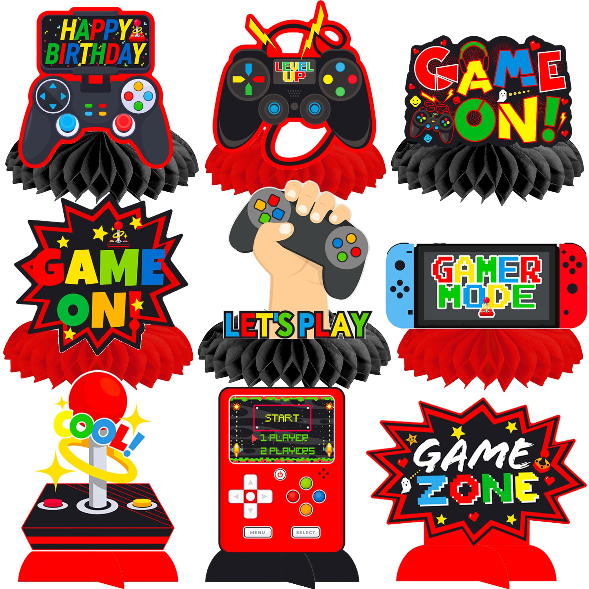 Gamer Birthday Honeycomb Centerpieces Video Game Birthday Party ...