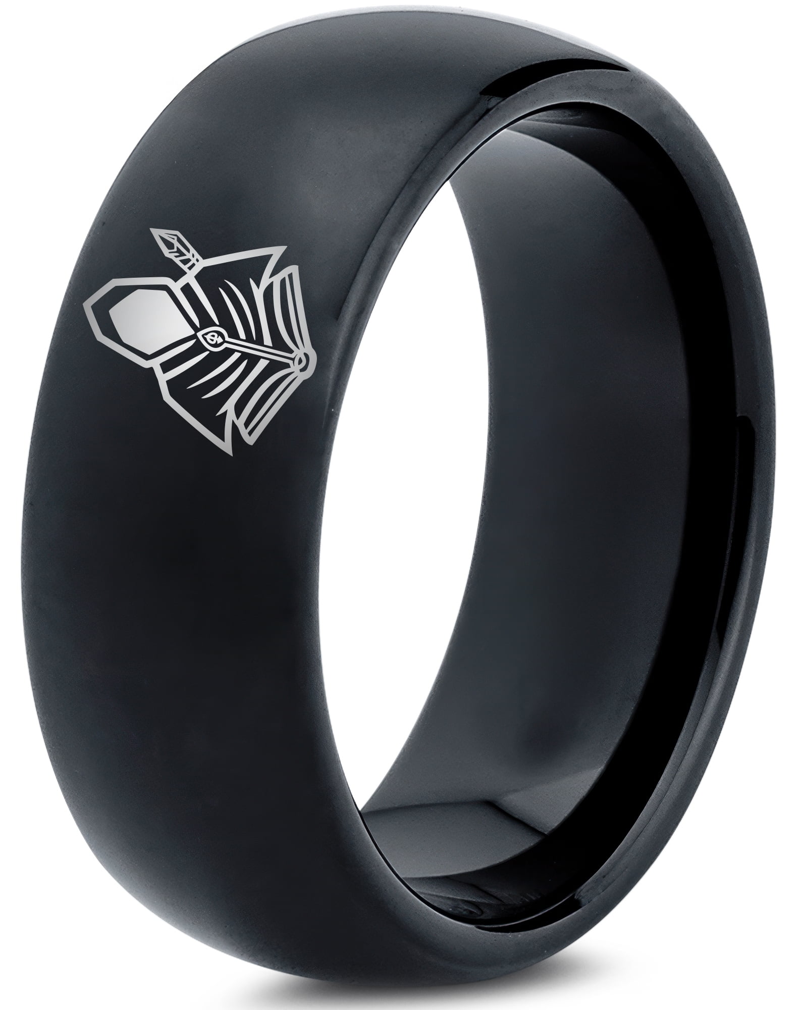 Engagement Ring Tungsten Set of 2 Black Gamer Couple Father Gift ...