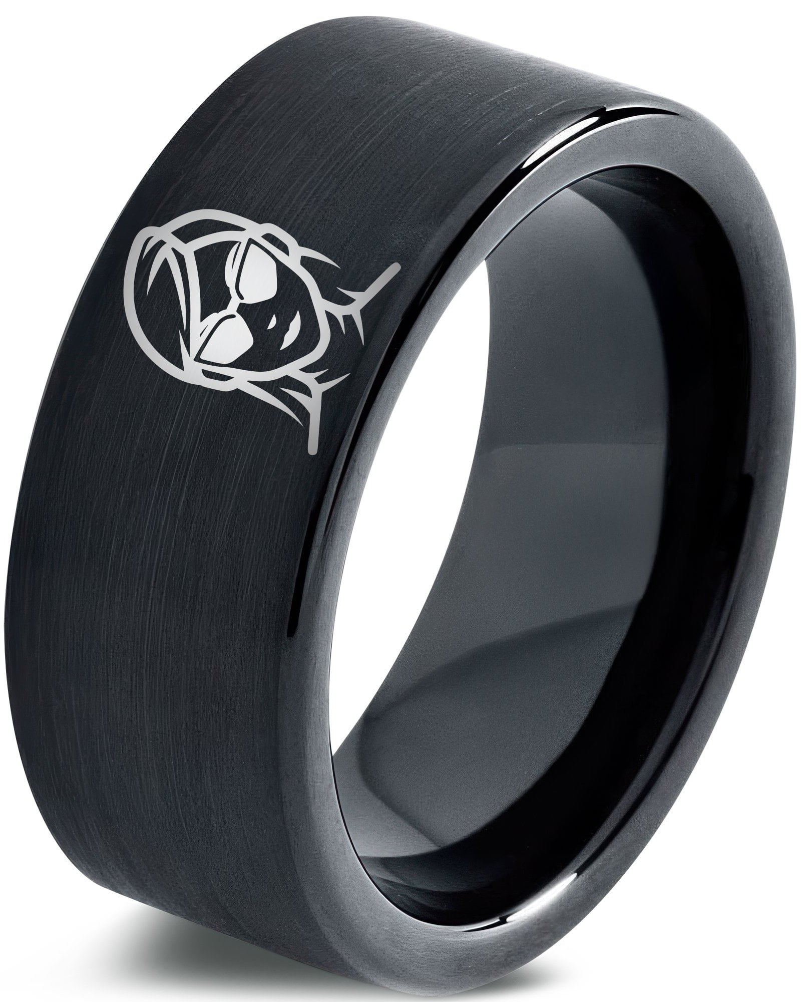 Gamer Black Wedding Band Jewelry Tungsten Ring Patterns Funeral ...