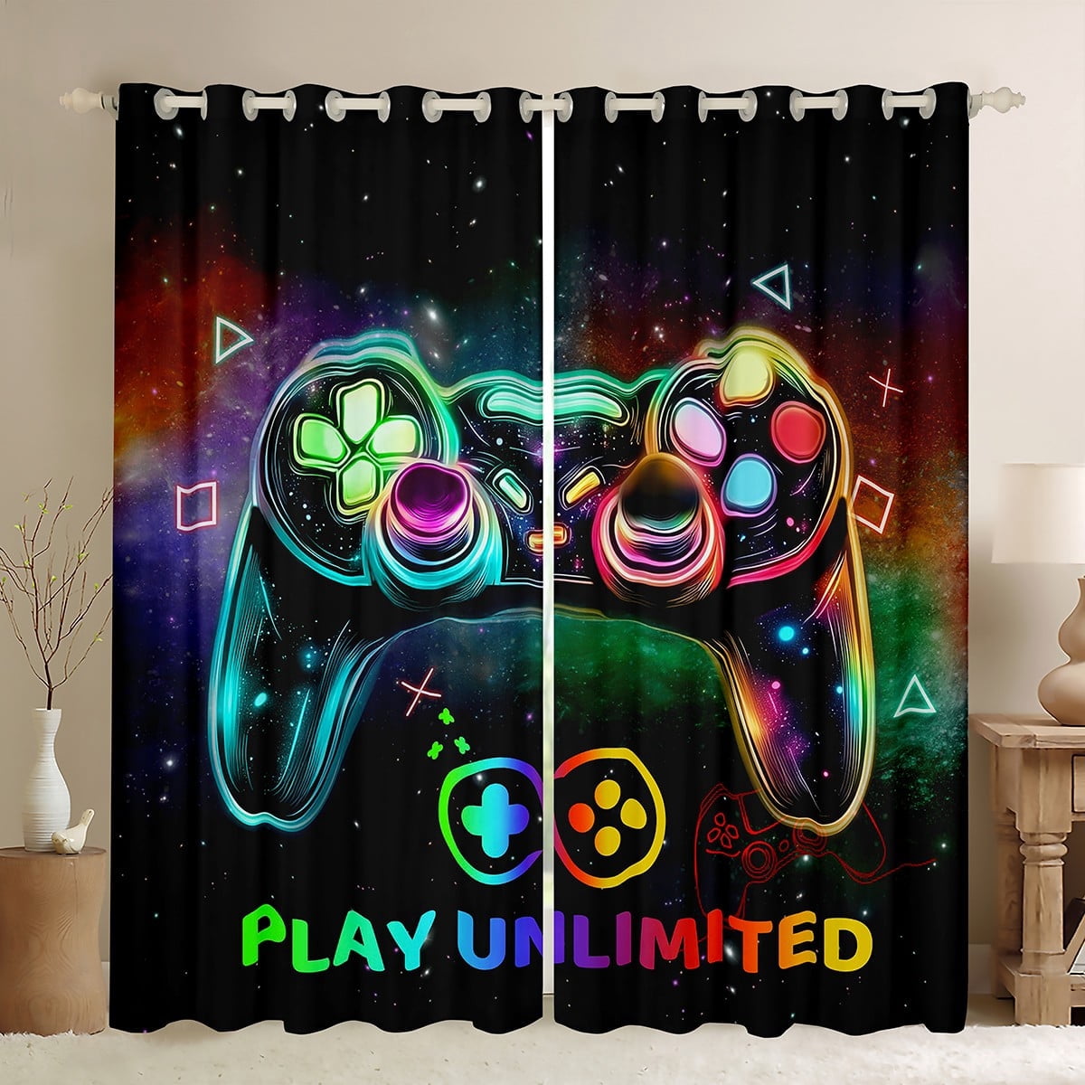 Gamer 30%-50% Blackout Curtains Gaming Curtains for Living Room 2 ...