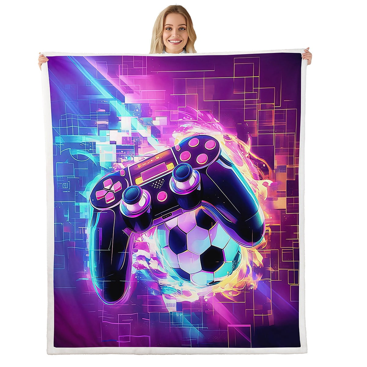 Gamer Blanket Gaming Throw Blanket 50"x60",Football Game Consoles ...