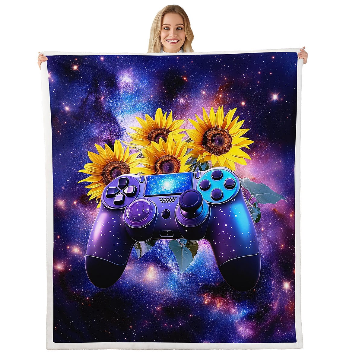 Gamer Blanket Gaming Throw Blanket s,Sunflower Game Consoles Fleece ...