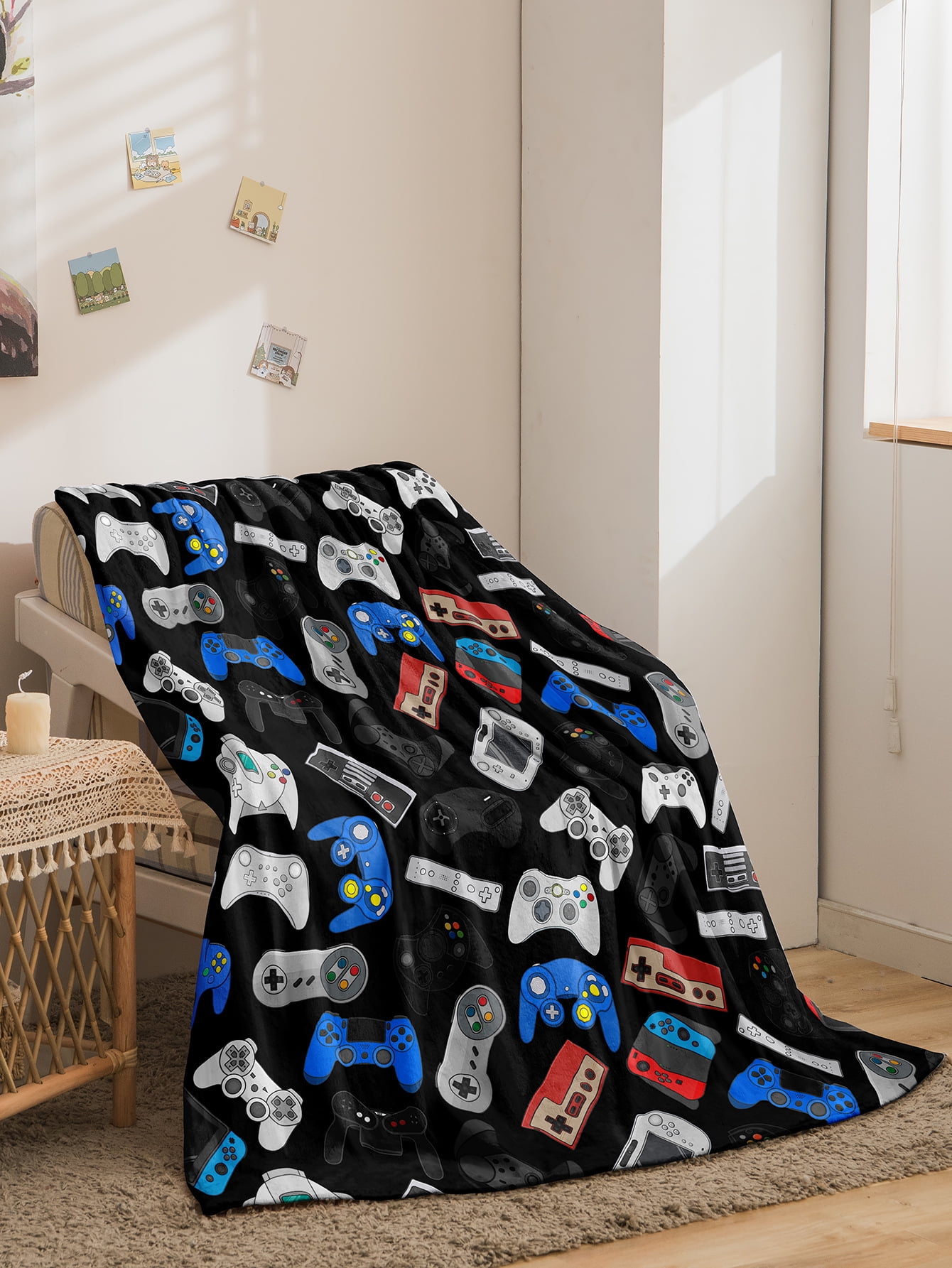 Gamer Blanket Video Game Themed Blankets Soft Warm Gamer Bedding Gamer ...