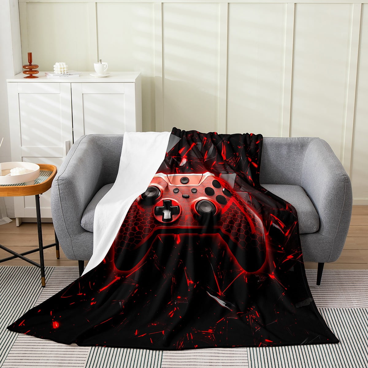 Gamer Blankets,Gamepad Fleece Blanket,Teens Video Games Flannel Blanket ...