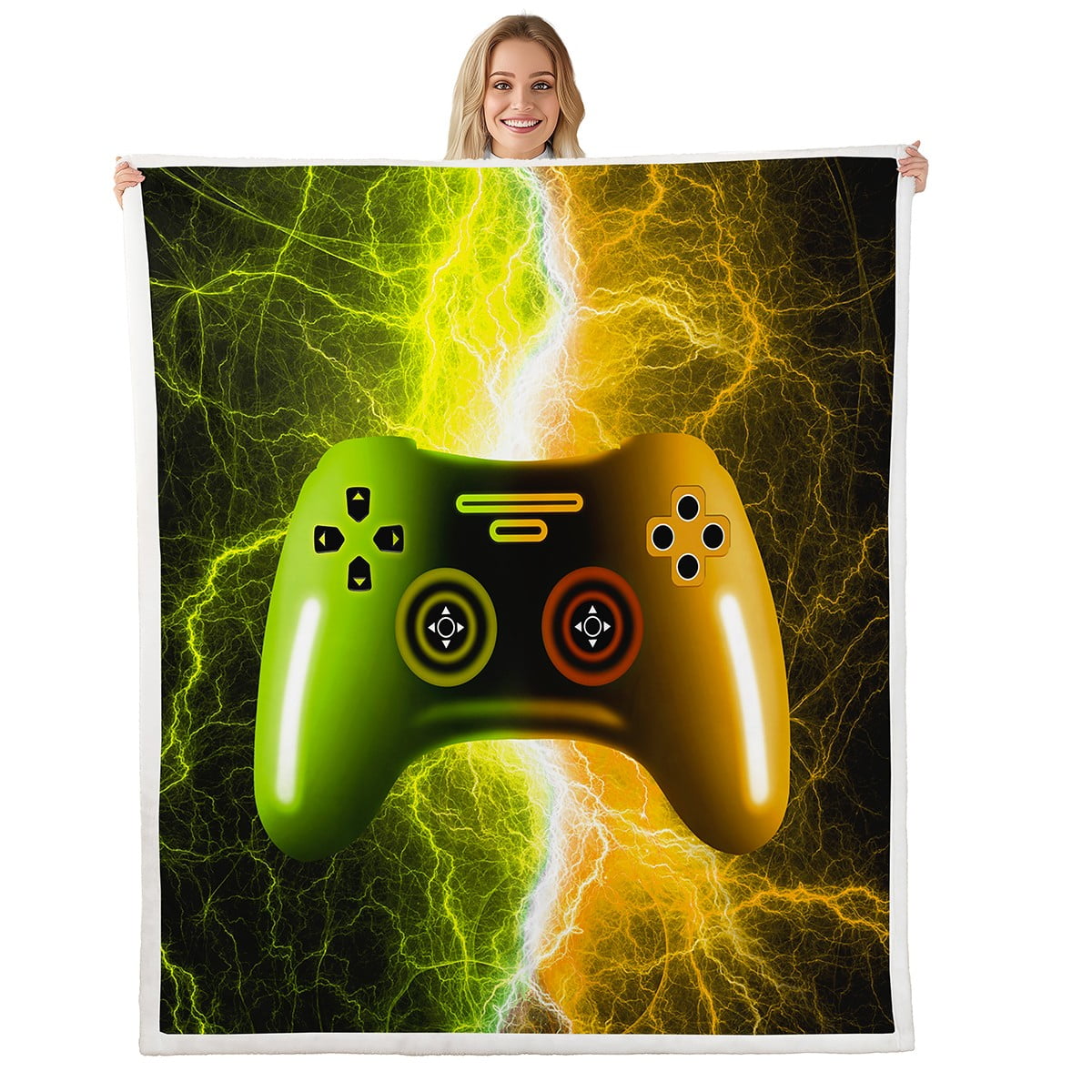 Gamer Blankets and Throws 30"x40" Yellow Green Gaming Gamepad Blanket ...