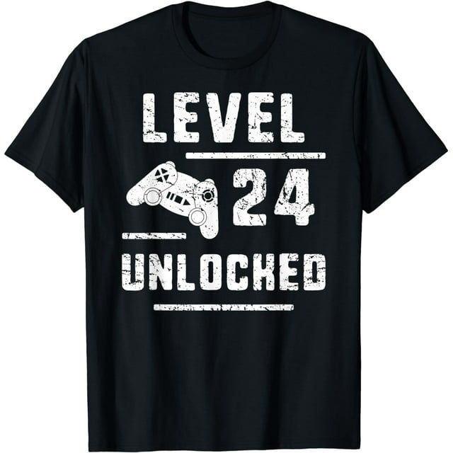 Gamer Boyfriend 24th Birthday Funny 24 Yrs Old Video Gaming T-Shirt ...