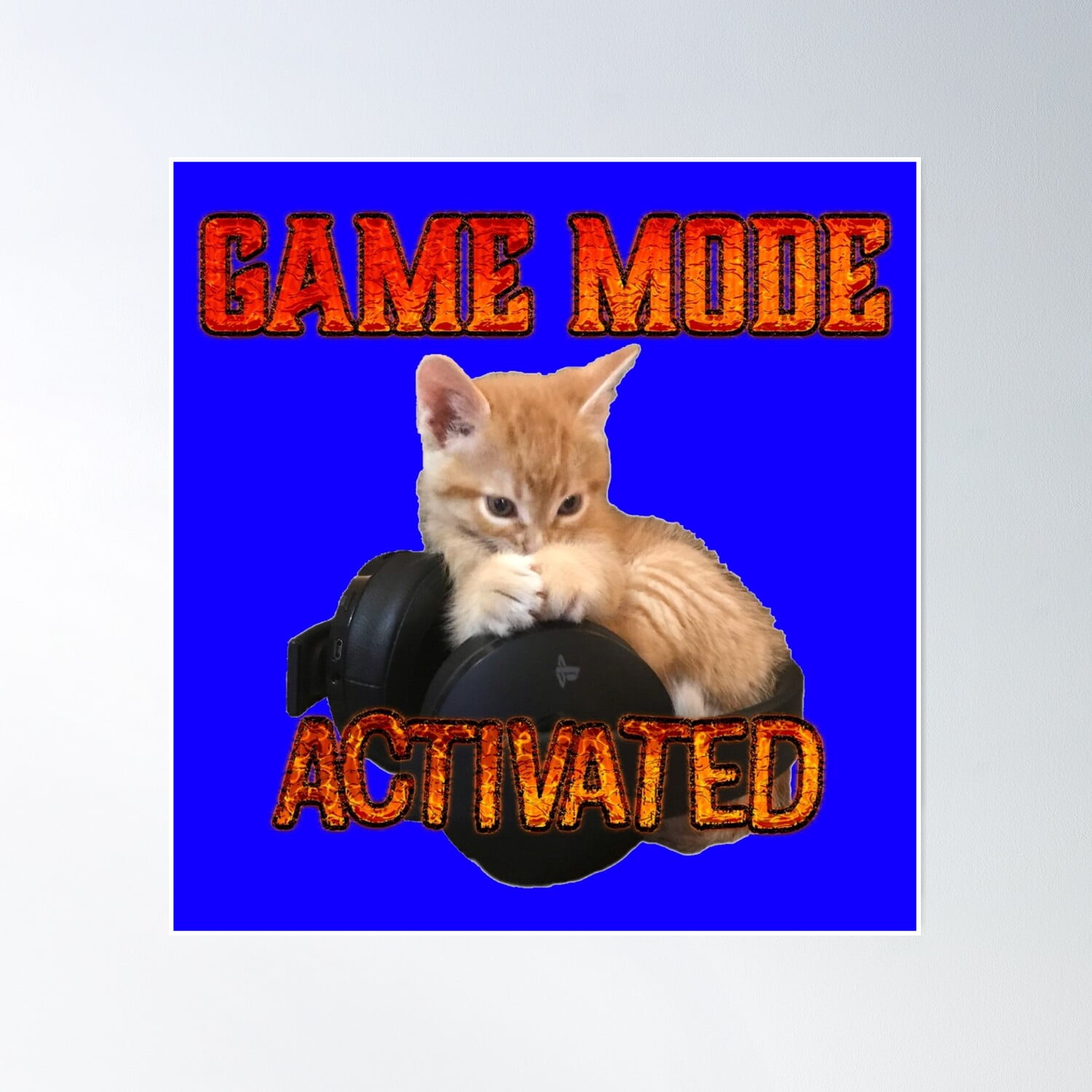 Gamer Cat Game Mode Activated Poster Wall Art, Modern Wall Decor, 24x24 ...